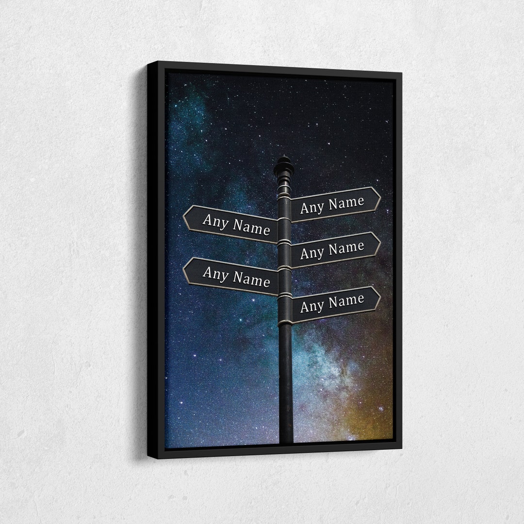 Custom Family Street Sign Canvas With Names, Gift for Family With Kids ...