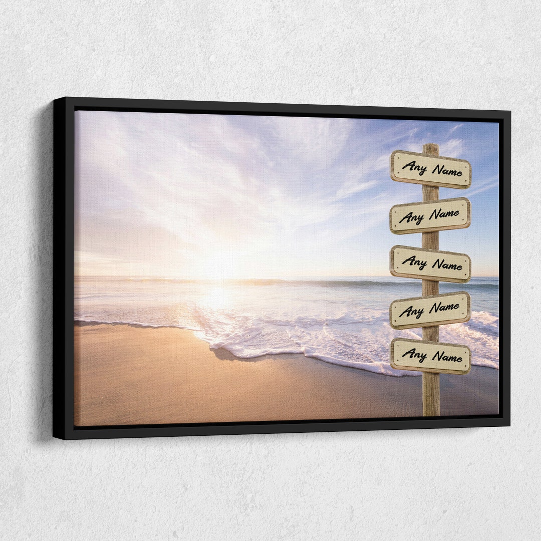 Custom Family Street Sign Canvas With Names, Gift for Family With Kids ...