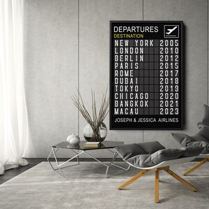 Personalised Custom Travel Poster, Departure Board, Airport Travel ...