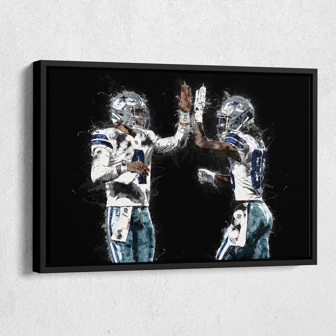 Dak Prescott & Ceedee Lamb Canvas Print - Dallas Cowboys Wall Art ...