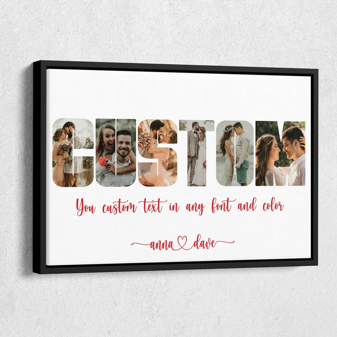 Custom Name Picture Collage, Personalized Text Photo Collage, Custom ...