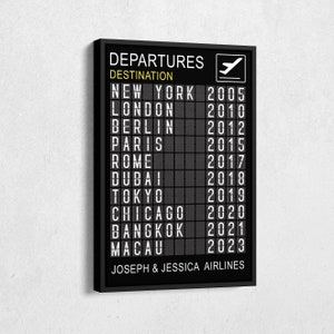 Personalised Custom Travel Poster, Departure Board, Airport Travel ...