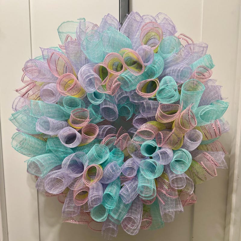 Spring Deco Mesh Wreath - Etsy