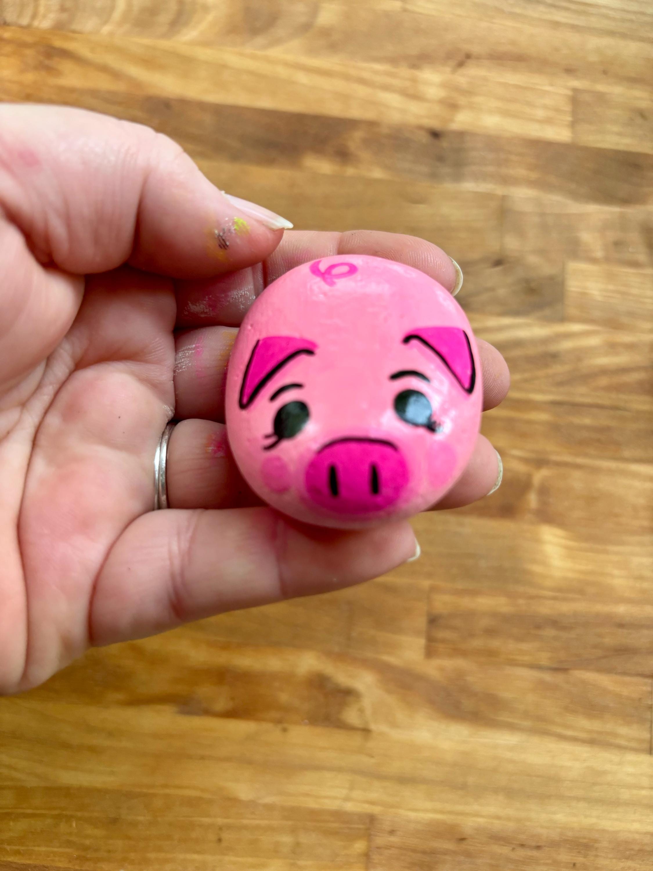 Pig Rock-farm Animal Rock-painted Rock-pig Lovet Gift-cute Pig Decor ...