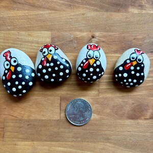 Chicken Art-hand Painted Rocks-chicken Decor-gift for Chicken Lover ...