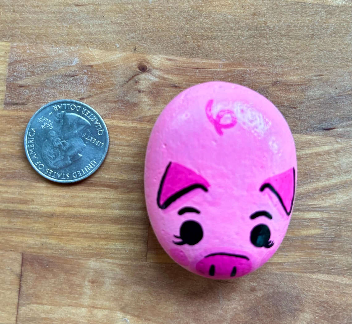 Pig Rock-farm Animal Rock-painted Rock-pig Lovet Gift-cute Pig Decor ...