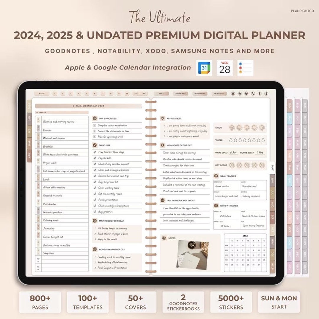 Digital Planner, iPad Planner, Goodnotes Planner, Daily, Weekly ...