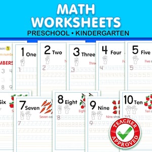 Preschool, Kindergarten Math Worksheets: Learn Numbers, Counting ...