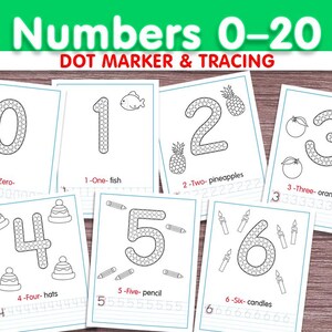 Numbers 0-20 Dot Marker Tracing Worksheets | Preschool Math (PDF) - Etsy