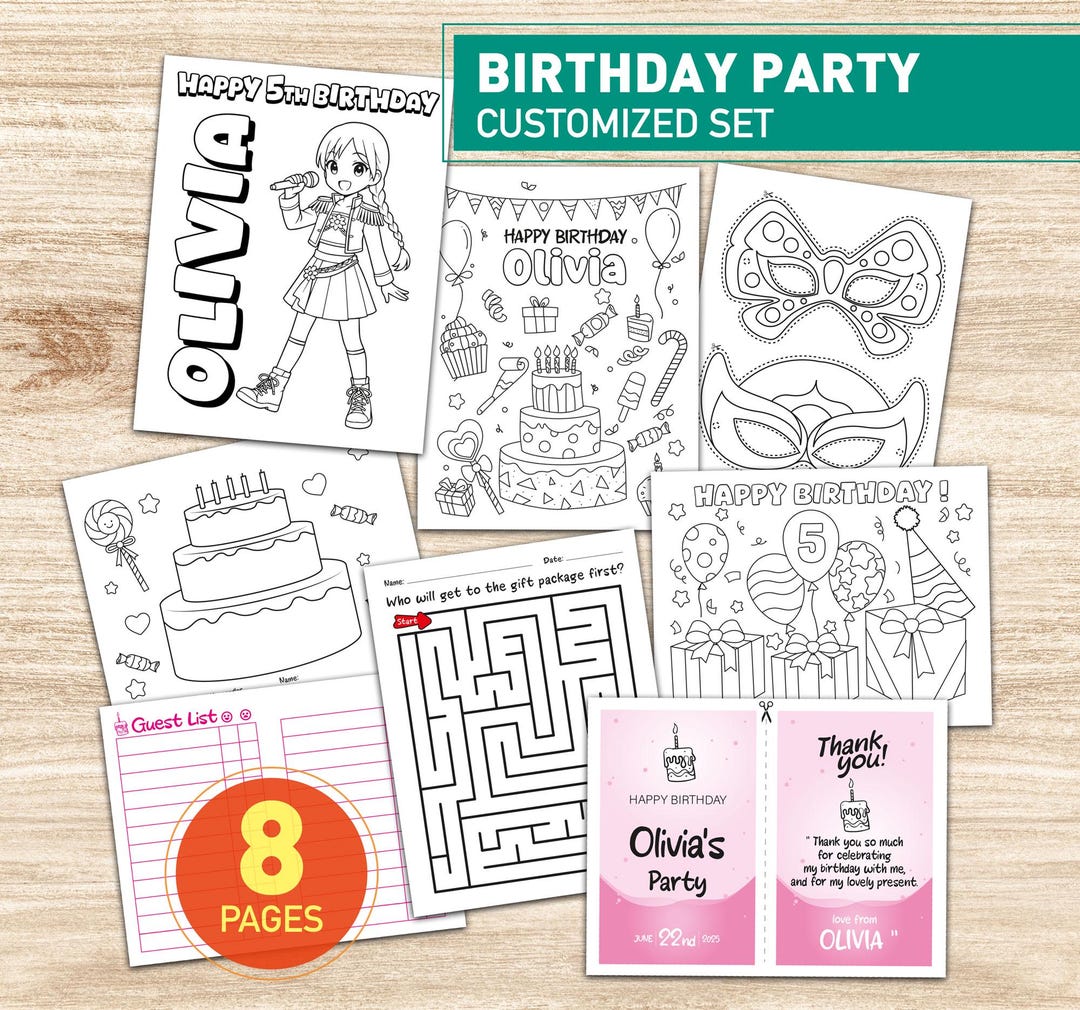 Personalized Birthday Party Set. Rumi Cosplay Theme. Custome Kid Name ...