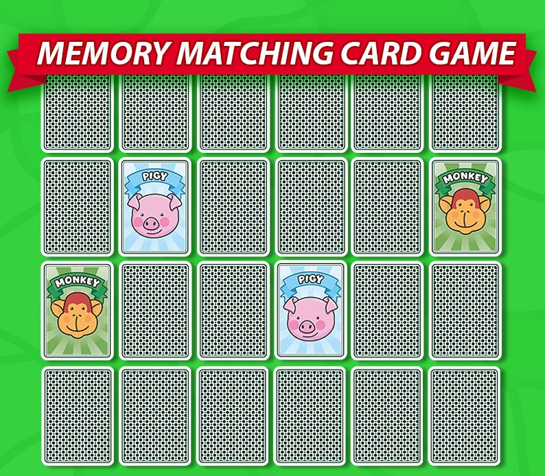 Memory Matching Cards for Kids. Montessori Educational Game for ...