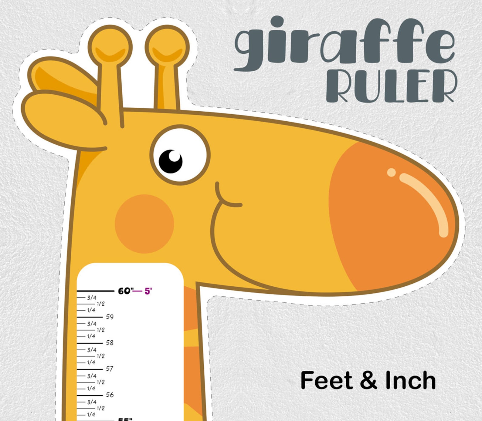 Printable Giraffe Height Chart for Child's Rooms. This Height Chart is ...