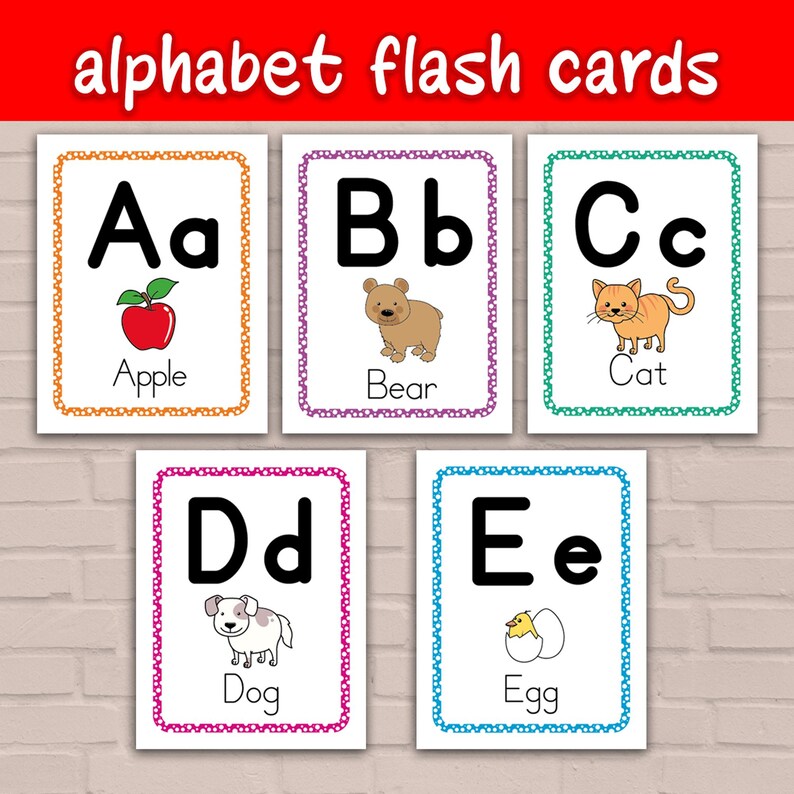 3 Sizes ABC Flash Cards Color Printable | Fun, Educational A-Z Cards ...