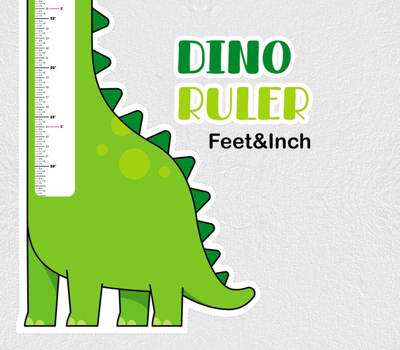 Printable Dinosaur Height Chart for Child's Rooms. This Height Chart is Designed as a Fun Wall ...