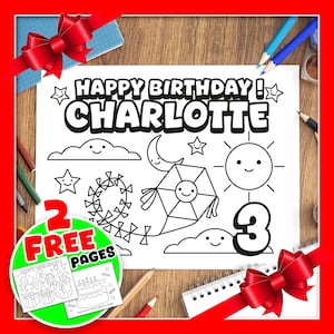 Personalized Birthday Coloring Page. Customized, and Practical ...