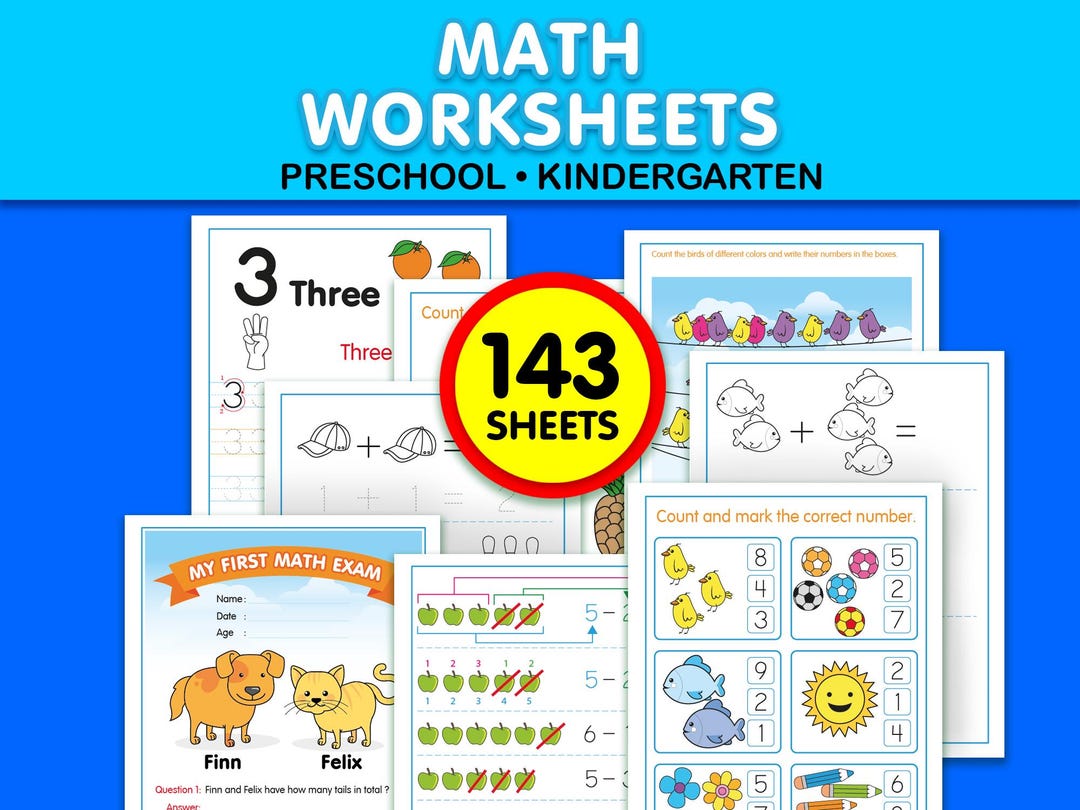 Preschool, Kindergarten Math Worksheets: Learn Numbers, Counting ...