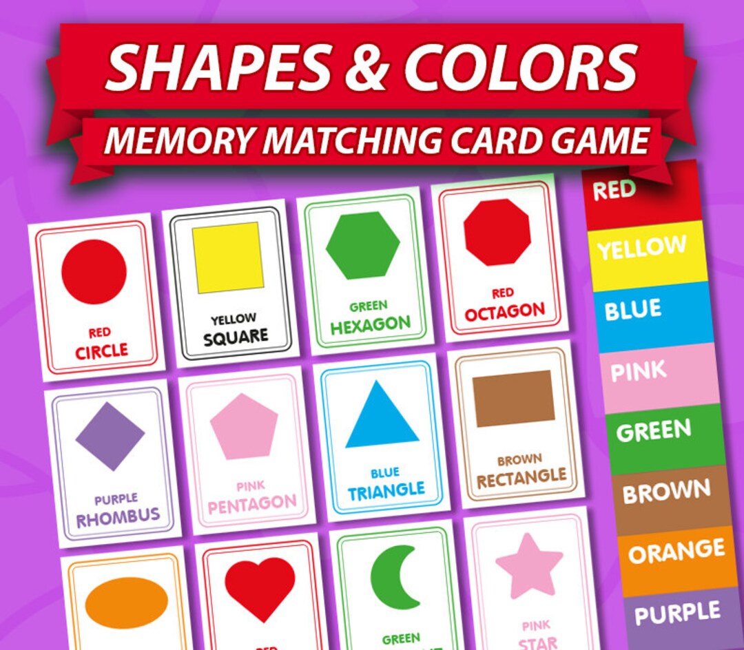 Shapes and Color Flashcard. Learning Shapes for Kids. Montessori ...