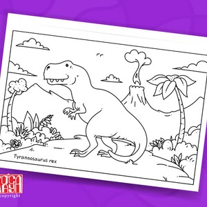 Dinosaurs Coloring Pages. Funny, Dinosaur-themed Activity Book for ...