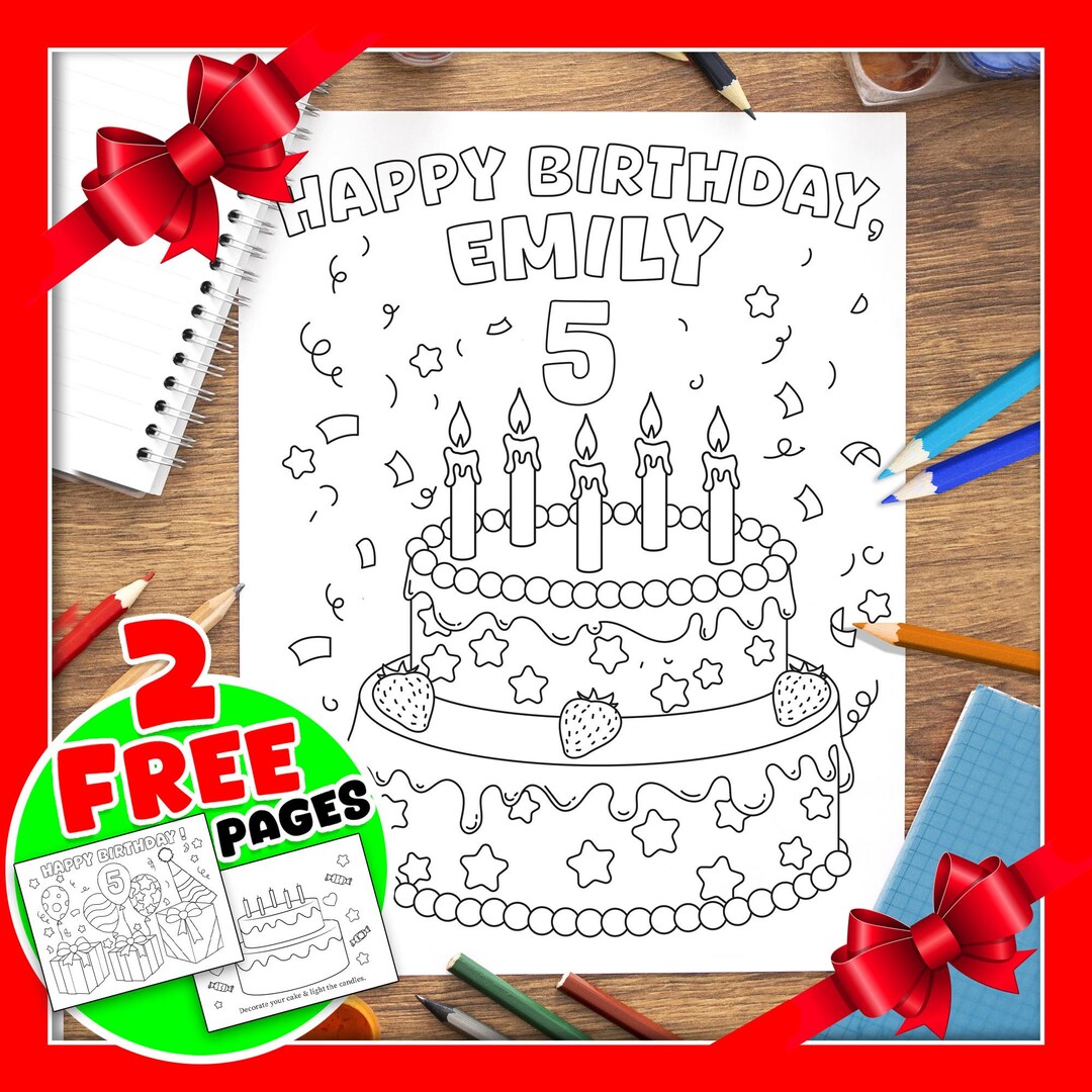 Personalized Birthday Coloring. Birthday Gift Kid. Customizable ...