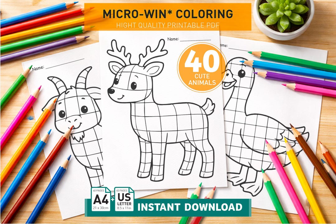 Animal Coloring Pages for Preschool, Micro-win Focus Activity Book ...