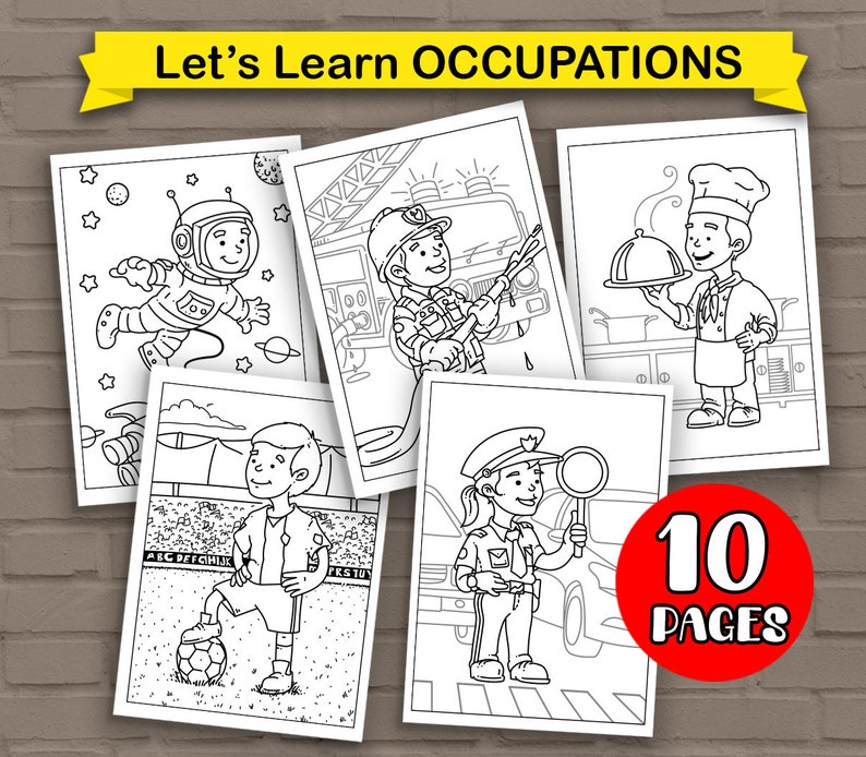Printable Coloring Pages for Kids - Jobs & Career Exploration Activity ...