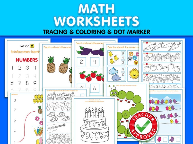 Preschool, Kindergarten Math Worksheets: Learn Numbers, Counting ...