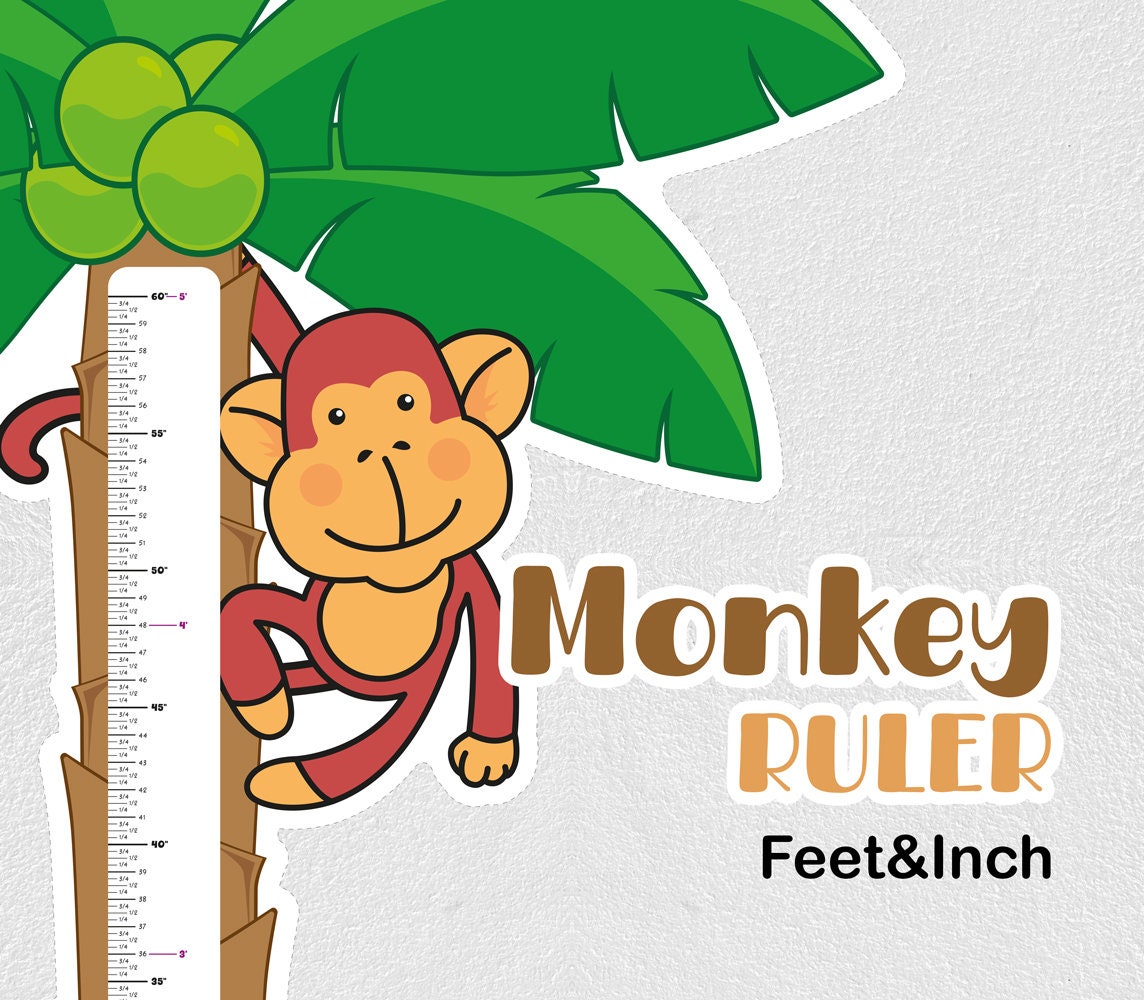 Printable Monkey Height Chart for Child's Rooms. This Height Chart is ...