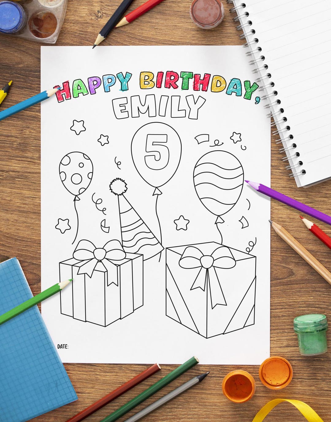 Personalized Birthday Coloring Page. Customized, and Practical Coloring ...