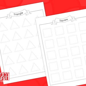 Basic Shape Tracing 25 Worksheets, Printable Activity Book, Homeschool ...