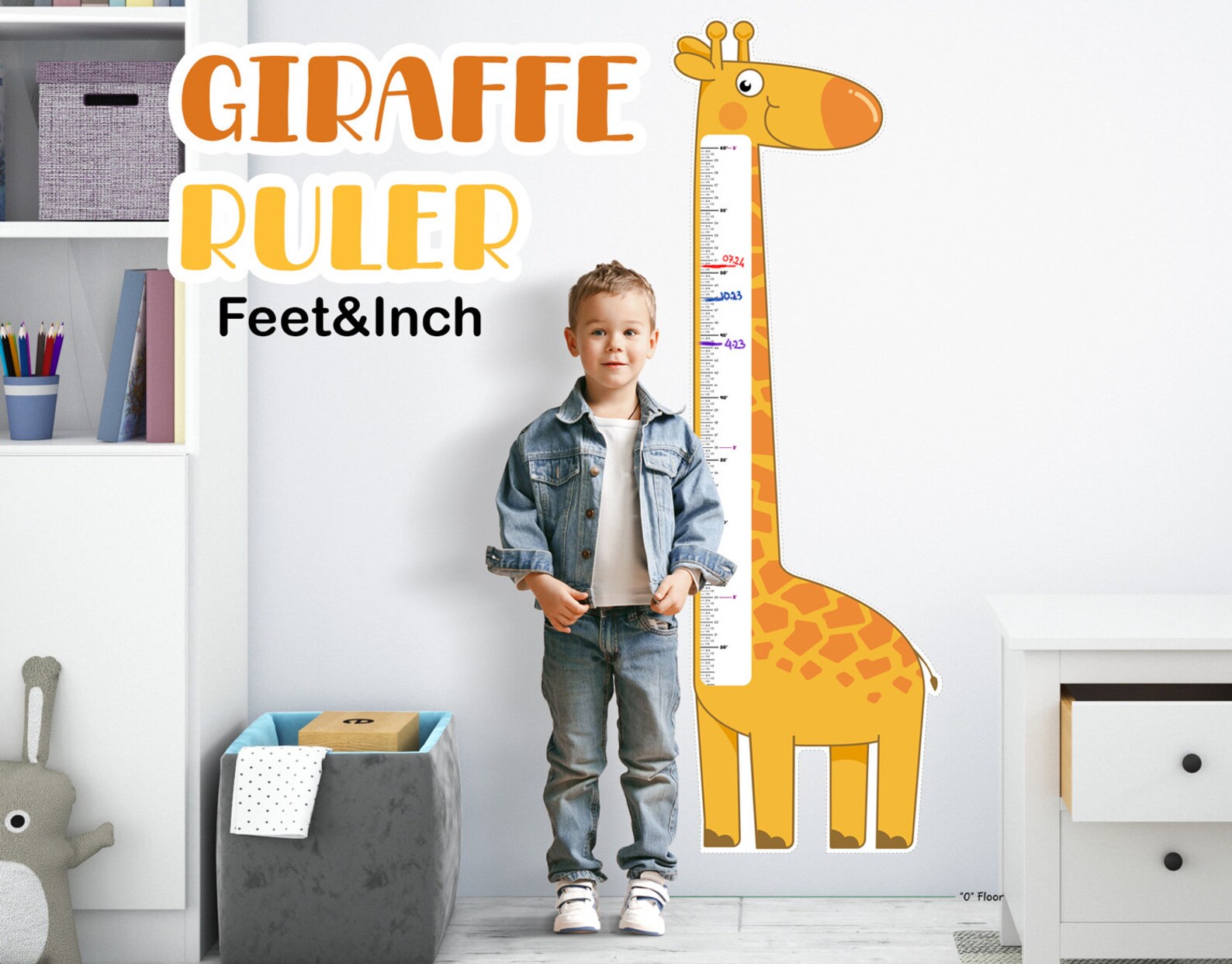Printable Giraffe Height Chart for Child's Rooms. This Height Chart is ...