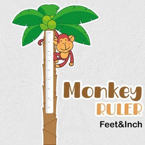 Printable Monkey Height Chart for Child's Rooms. This Height Chart is ...