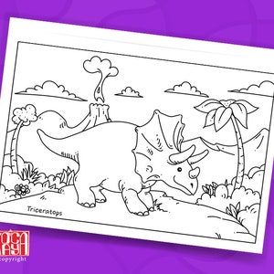 Dinosaurs Coloring Pages. Funny, Dinosaur-themed Activity Book for ...