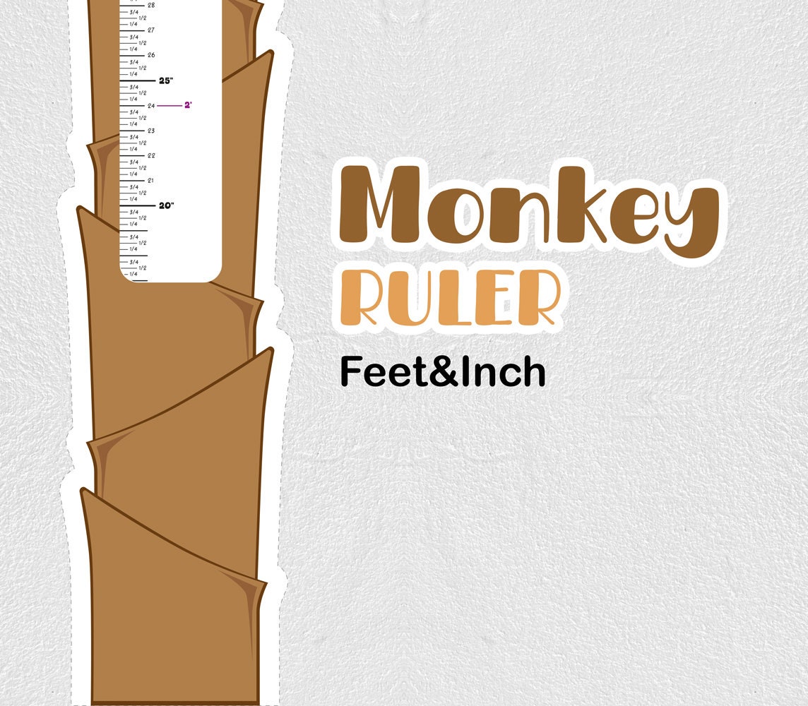 Monkey Growth Chart for Kids | Nursery Wall Decor | High-res Vector PDF ...
