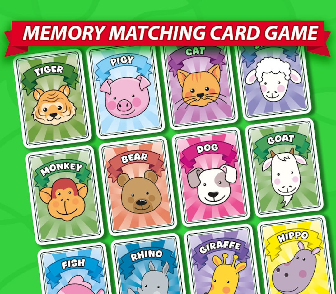 Memory Matching Cards for Kids. Montessori Educational Game for ...