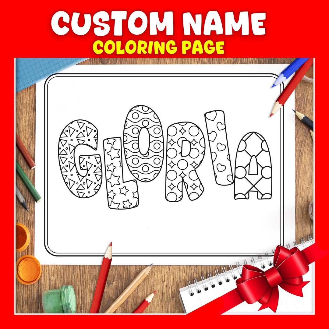 Custom Name Coloring Page - Same Day Digital Delivery, Fun Designs ...