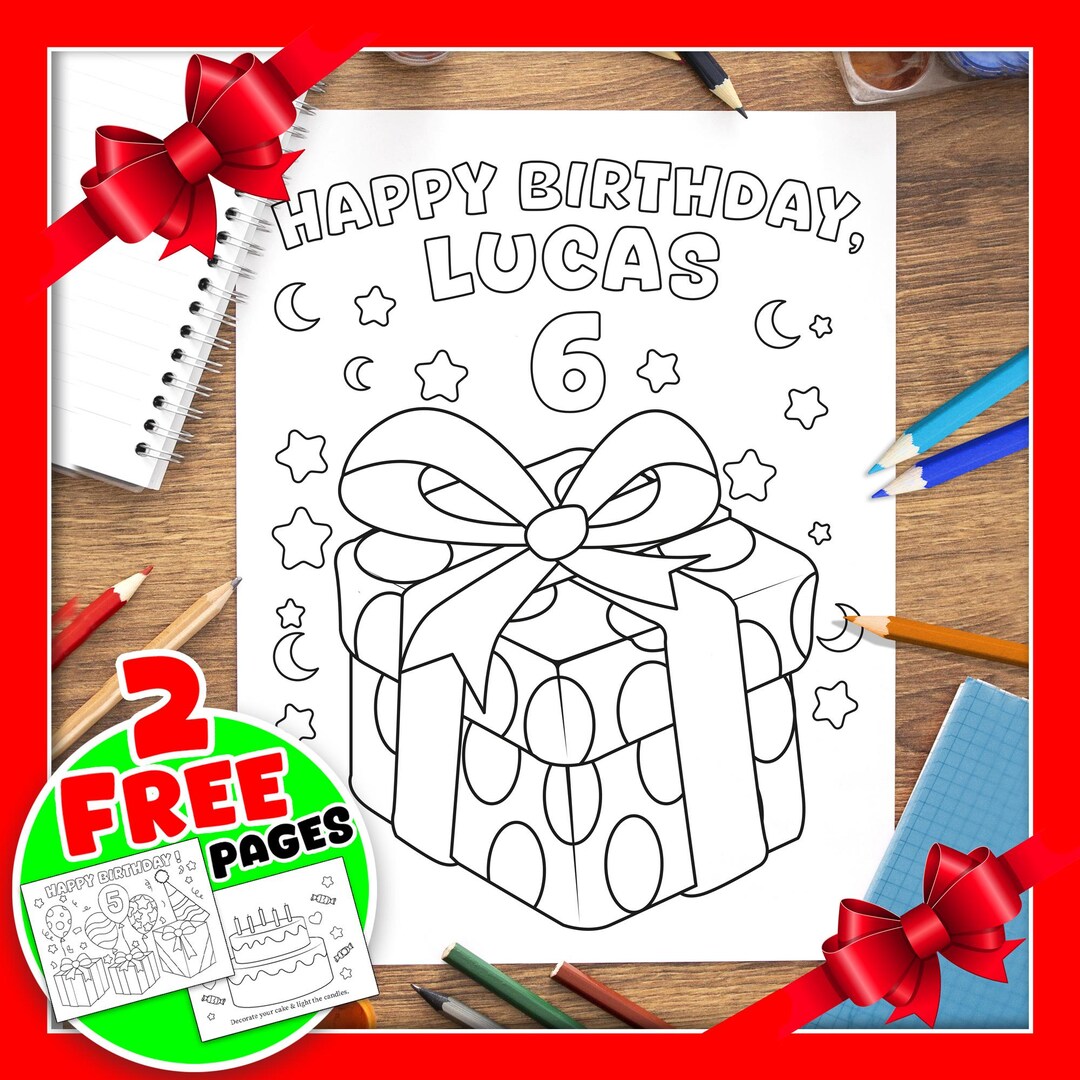 Personalized Birthday Coloring Page. Customizable and Practical ...
