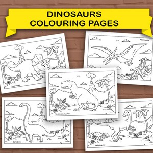 Dinosaurs Coloring Pages. Funny, Dinosaur-themed Activity Book for ...