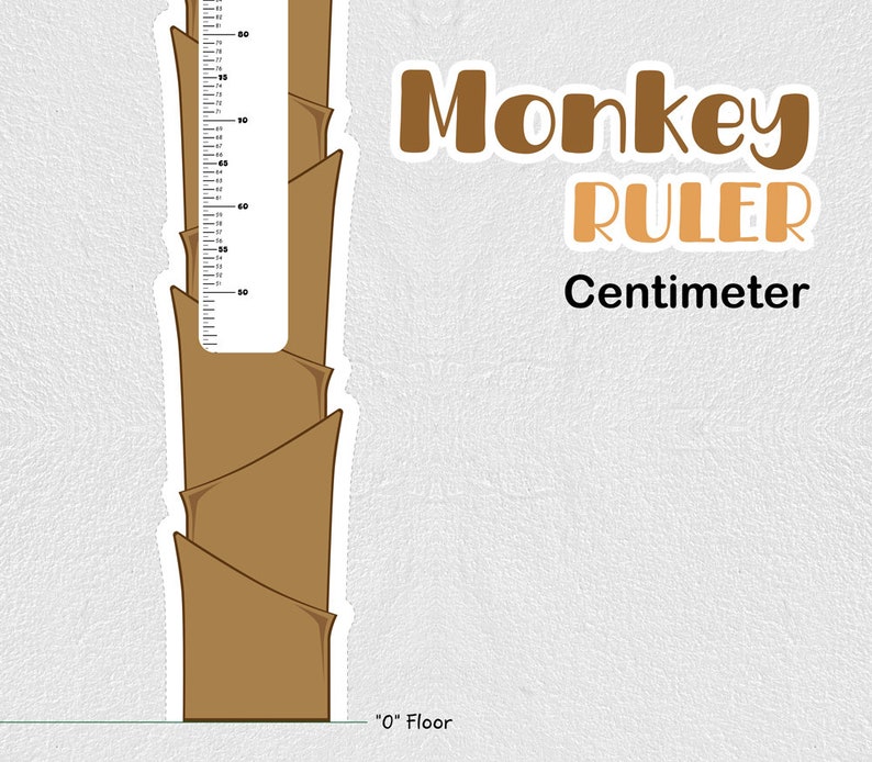 Printable Monkey Height Chart for Child's Rooms. This Height Chart is ...