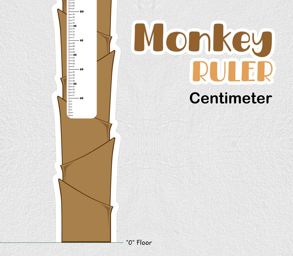 Printable Monkey Height Chart for Child's Rooms. This Height Chart is ...