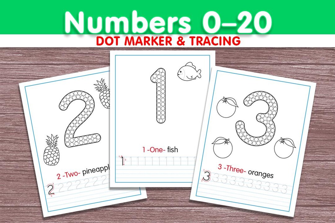 Numbers 0-20 Dot Marker Tracing Worksheets | Preschool Math (PDF) - Etsy
