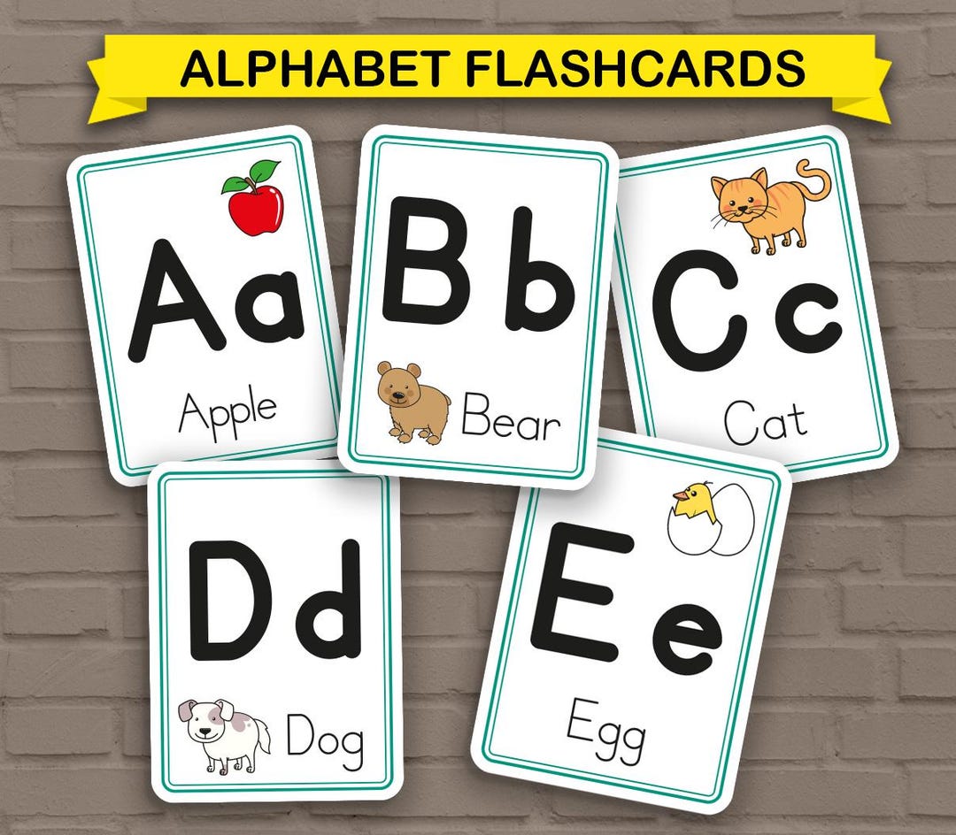 Alphabet Flashcards Color Printable | Montessori A-Z Cards for ...