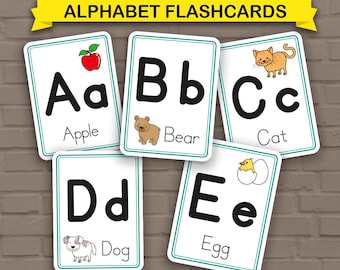 3 Sizes ABC Flash Cards Color Printable | Fun, Educational A-Z Cards ...