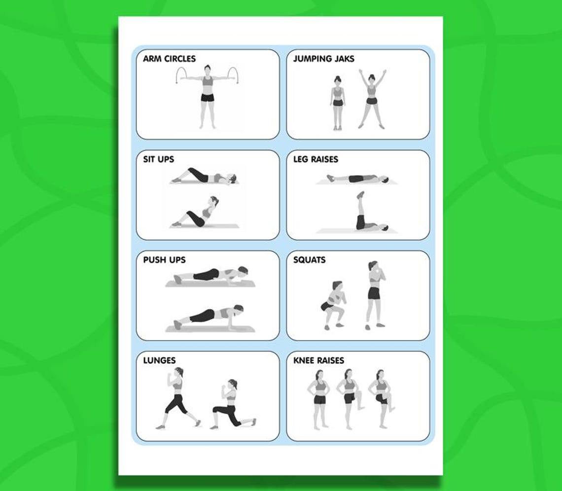 Weekly Exercise Chart for Kids. Printable at Home. Editable Planner ...