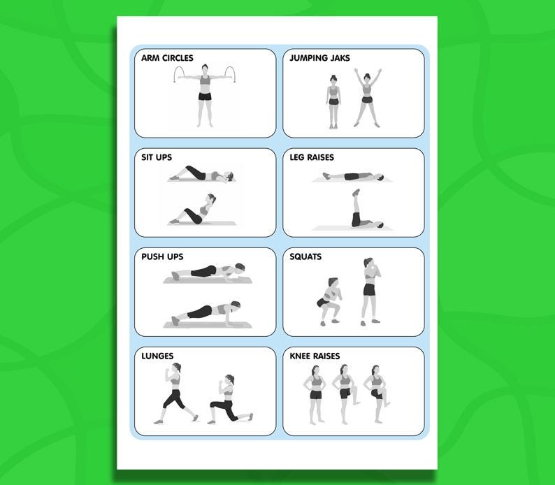 Weekly Exercise Chart for Kids. Printable at Home. Editable Planner ...