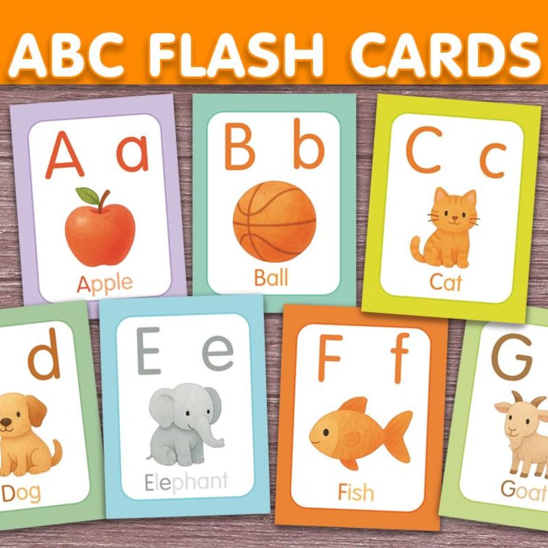 Montessori Abc Flash Card - Etsy