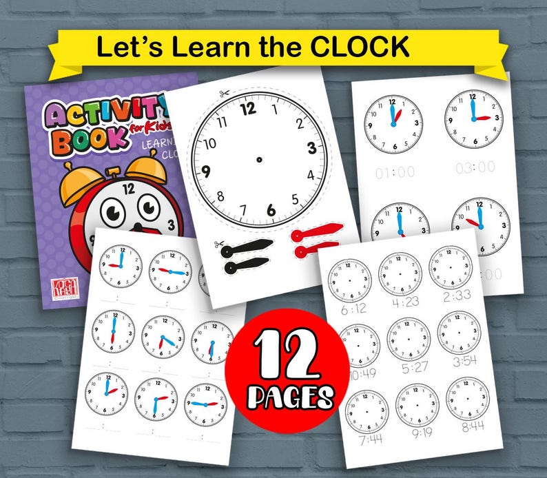 Learn to Tell Time. Clock Learning Pages for Kids – Analog Time ...