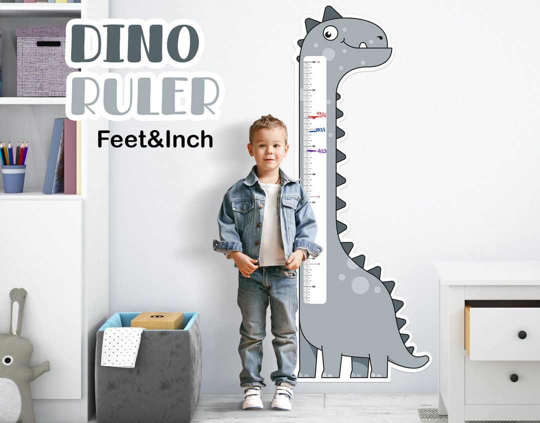 Kids Height Ruler, Dinosaur Themed Height Chart, Nursery Growth Chart ...