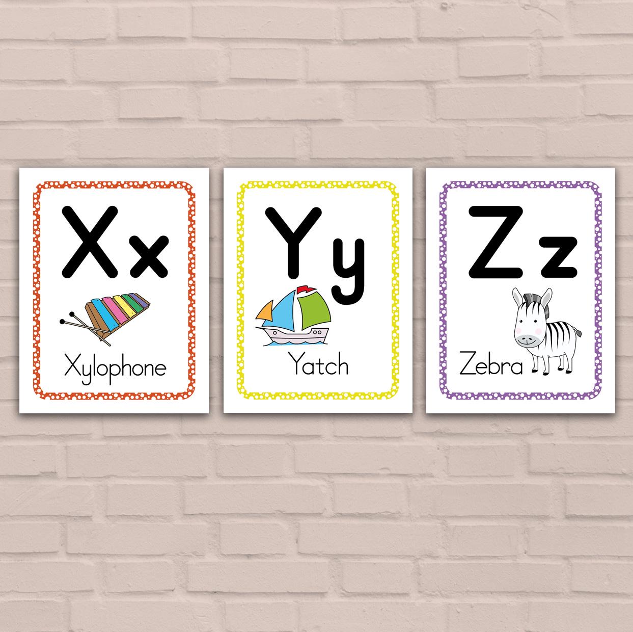 3 Sizes Alphabet Flash Cards Color Printable | Fun, Educational A-Z ...