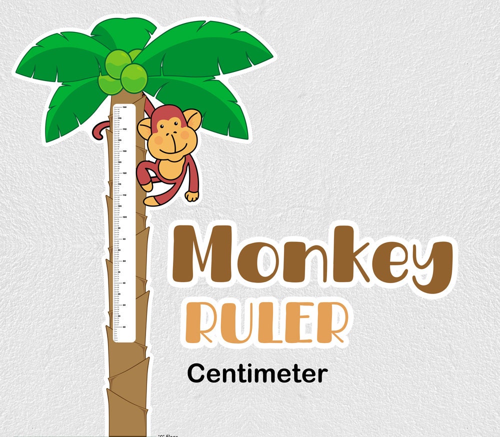 Printable Monkey Height Chart for Child's Rooms. This Height Chart is ...