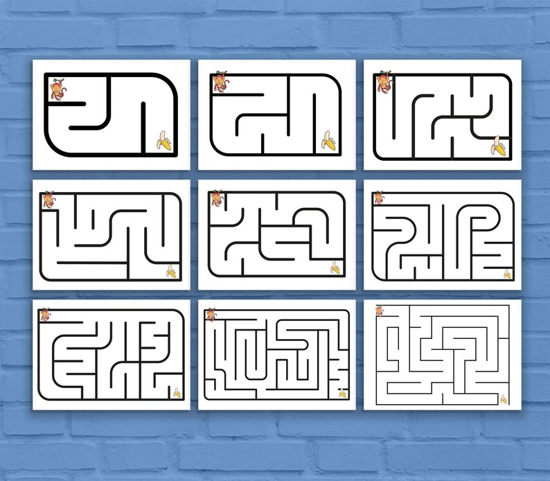 Printable Maze Puzzle Book for Kids – 50 Pages – Instant Download! From ...